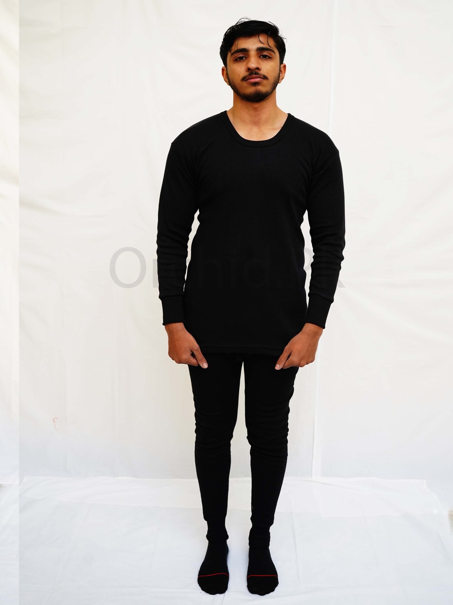 Men Thermal Top & Bottom Black - Orchid | Premium Innerwear Pakistan