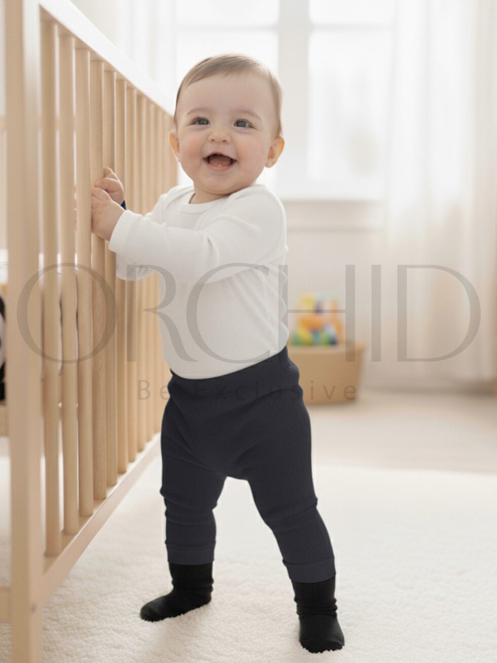 Infant Winter Tights Grey - Orchid | Premium Innerwear Pakistan